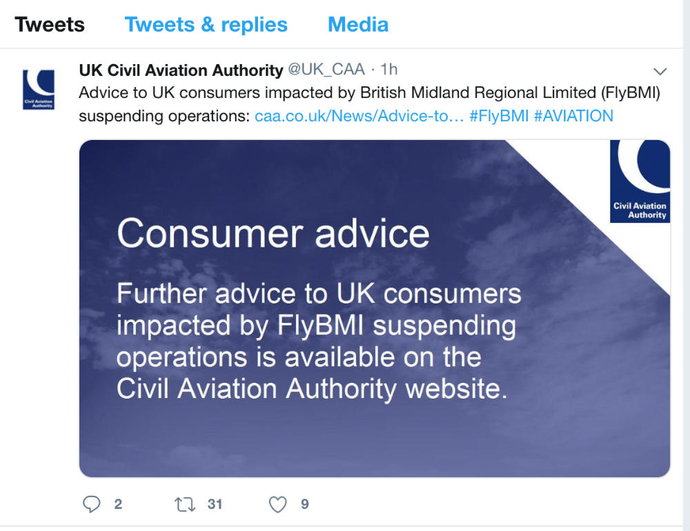 UK carrier Flybmi files for administration; Brexit blamed